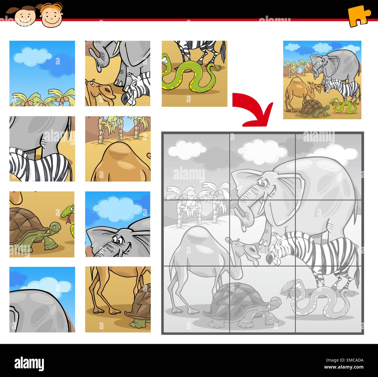 Cartoon turtle puzzle game hi-res stock photography and images - Alamy