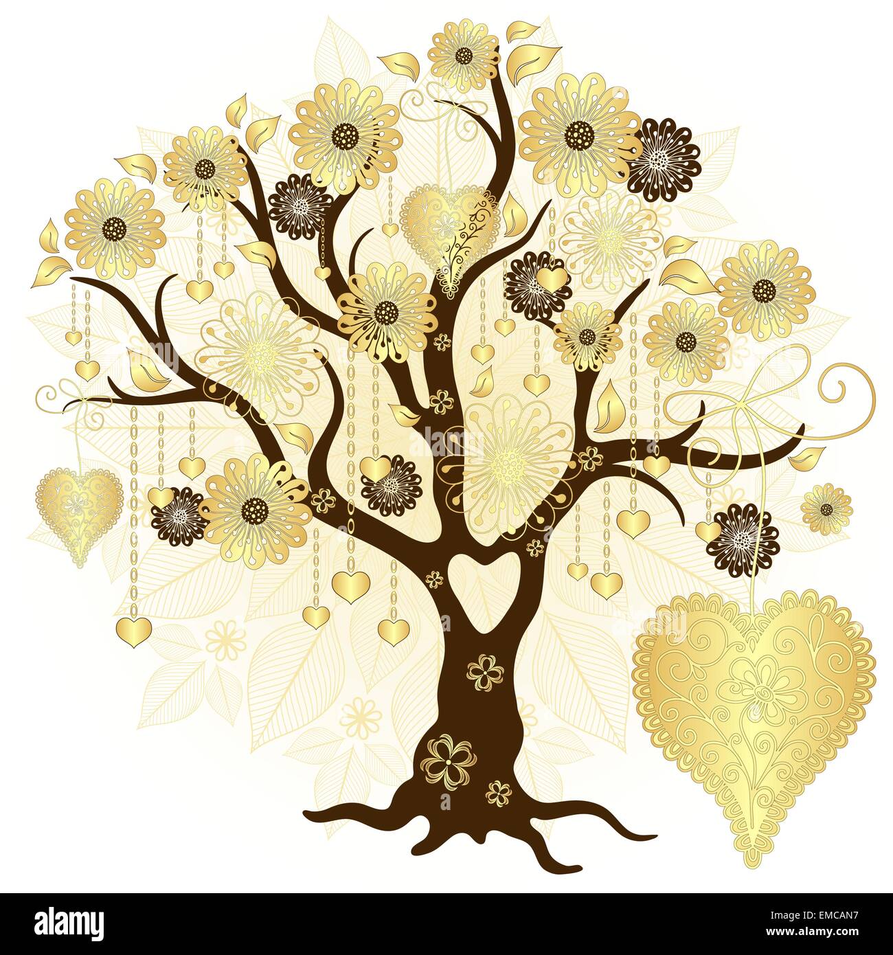 Gold blossom tree Stock Vector Images - Alamy