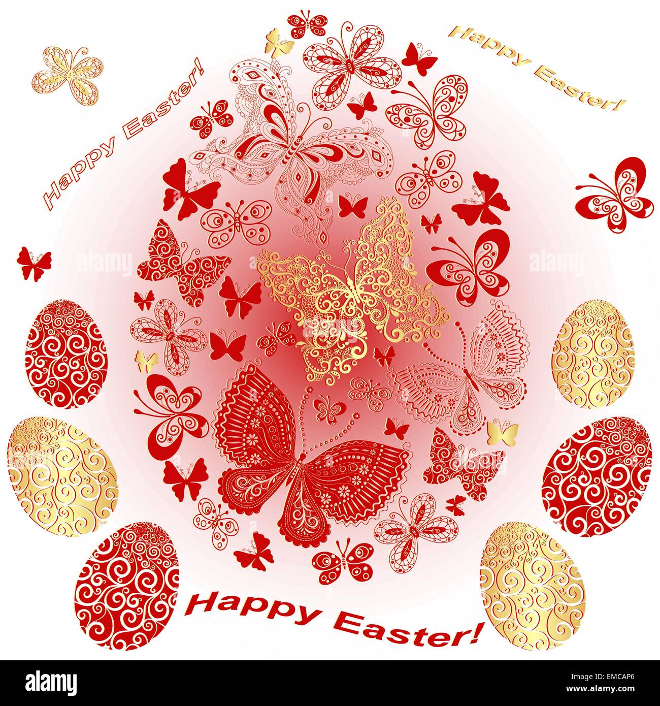 Easter eggs red gold hi-res stock photography and images - Alamy