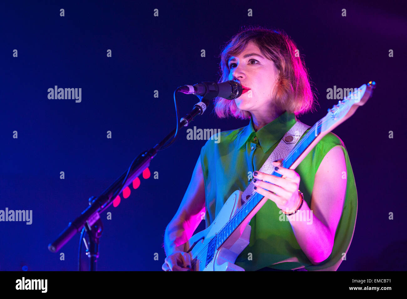 Band Sleater-Kinney live at the Stubbs BBQ in Austin on April 17, 2015 ...