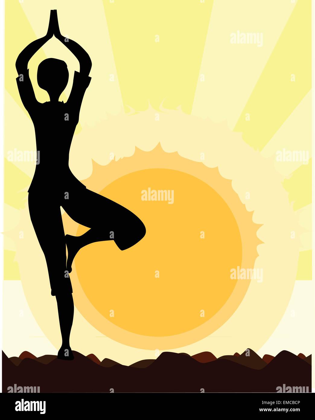Yoga Tree Pose Stock Vector Image & Art - Alamy