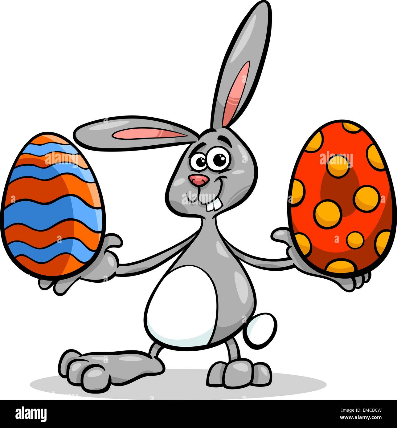 bunny and easter egg cartoon illustration Stock Vector Image & Art - Alamy