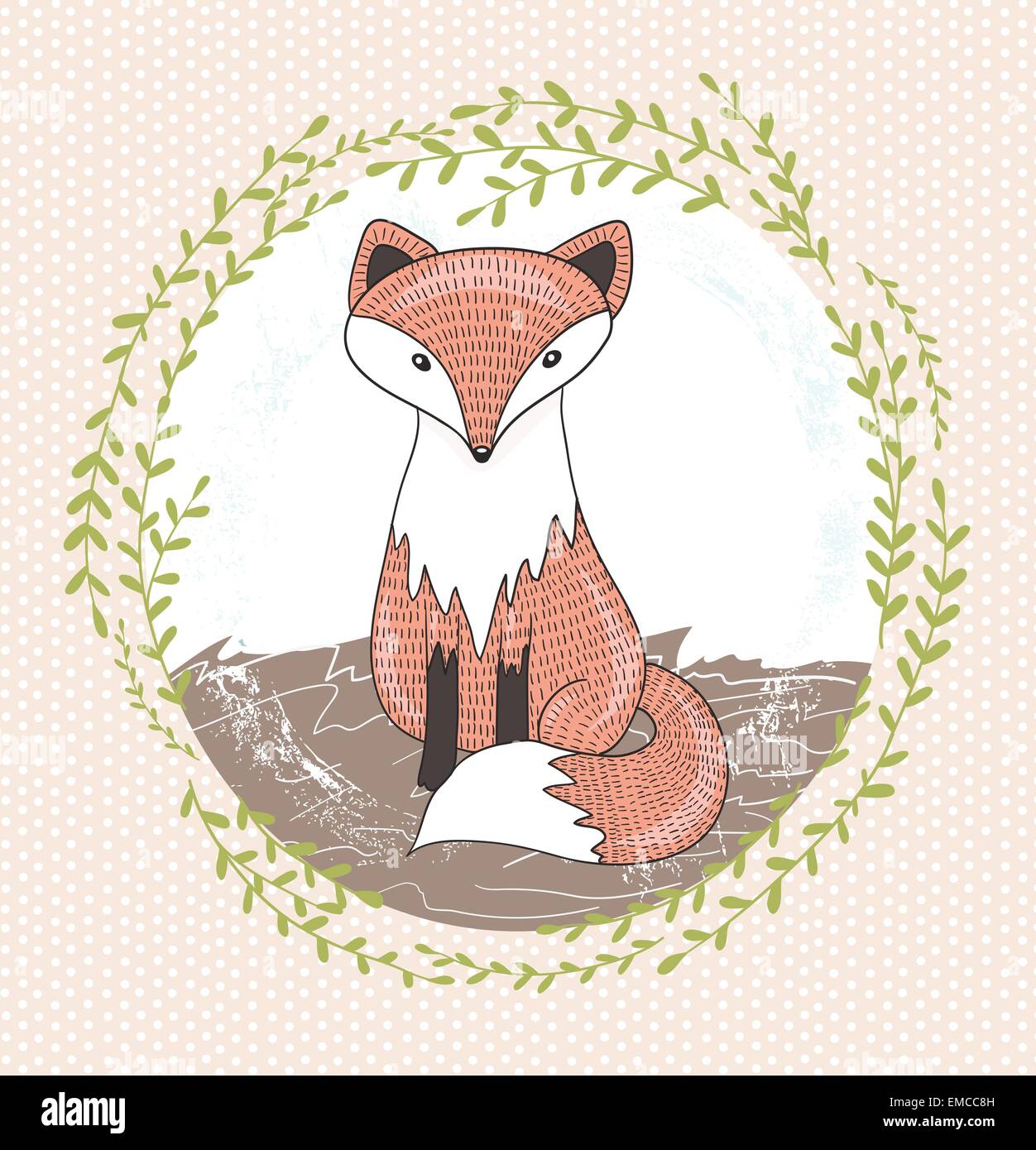 Cute little fox illustration for children Stock Vector Image & Art - Alamy