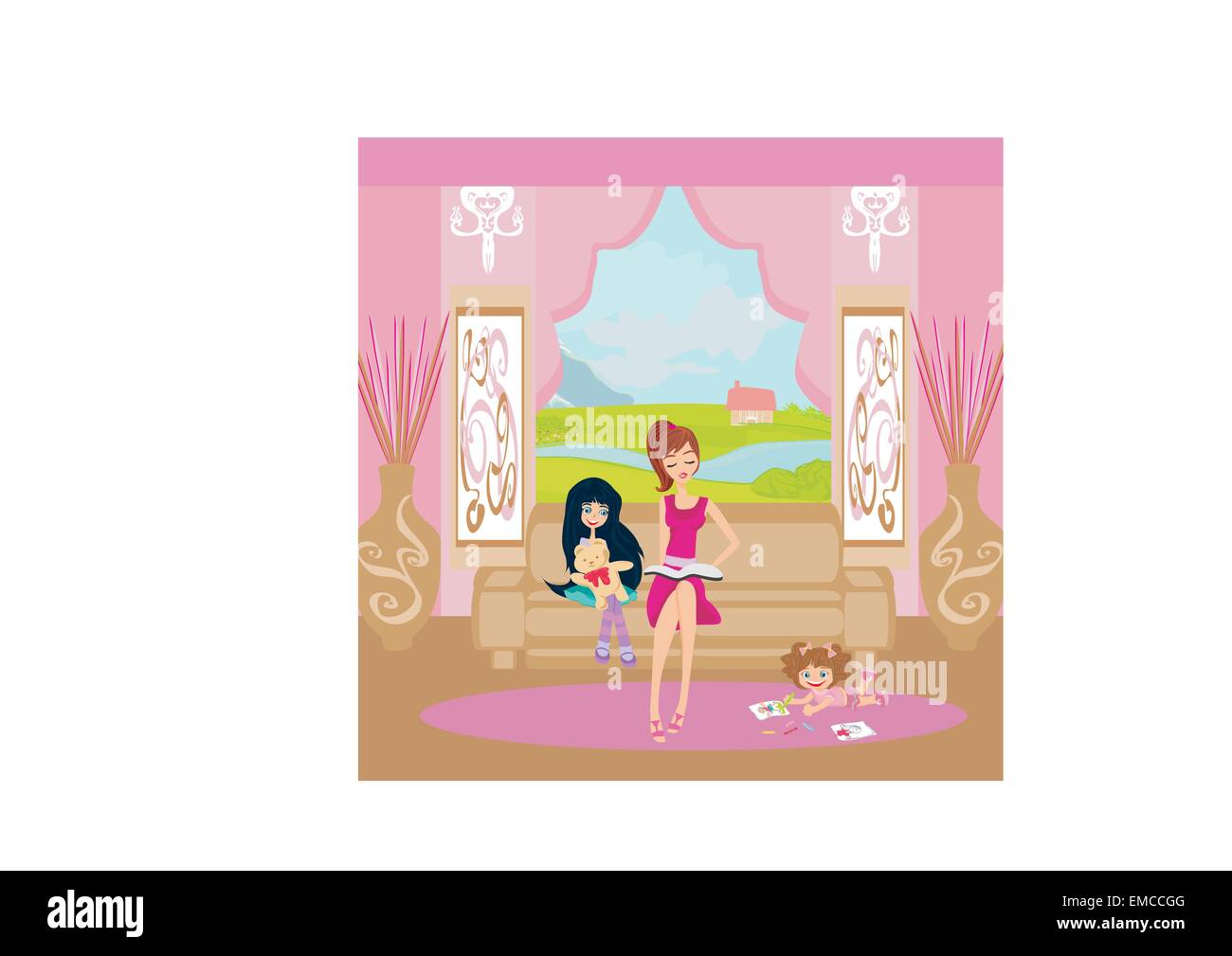 Woman playing a Stock Vector Images - Alamy