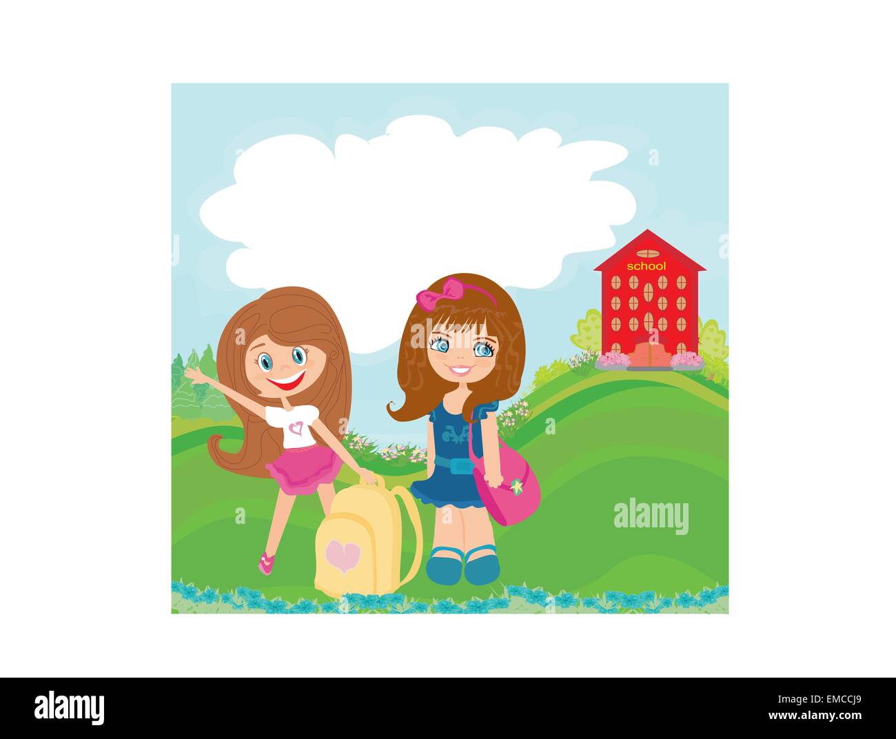 Girl friend friends happy Stock Vector Images - Alamy