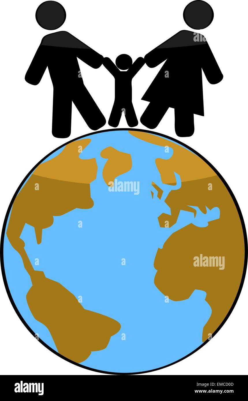 Happy woman showing family Stock Vector Images - Alamy