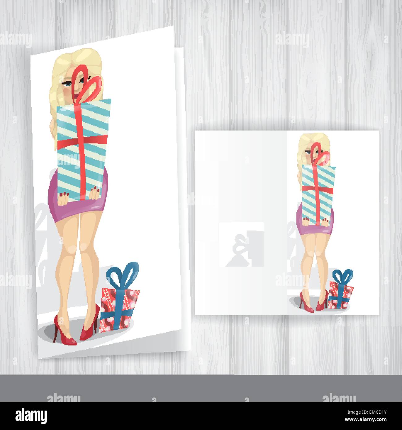 Happy woman business card Stock Vector Images - Alamy