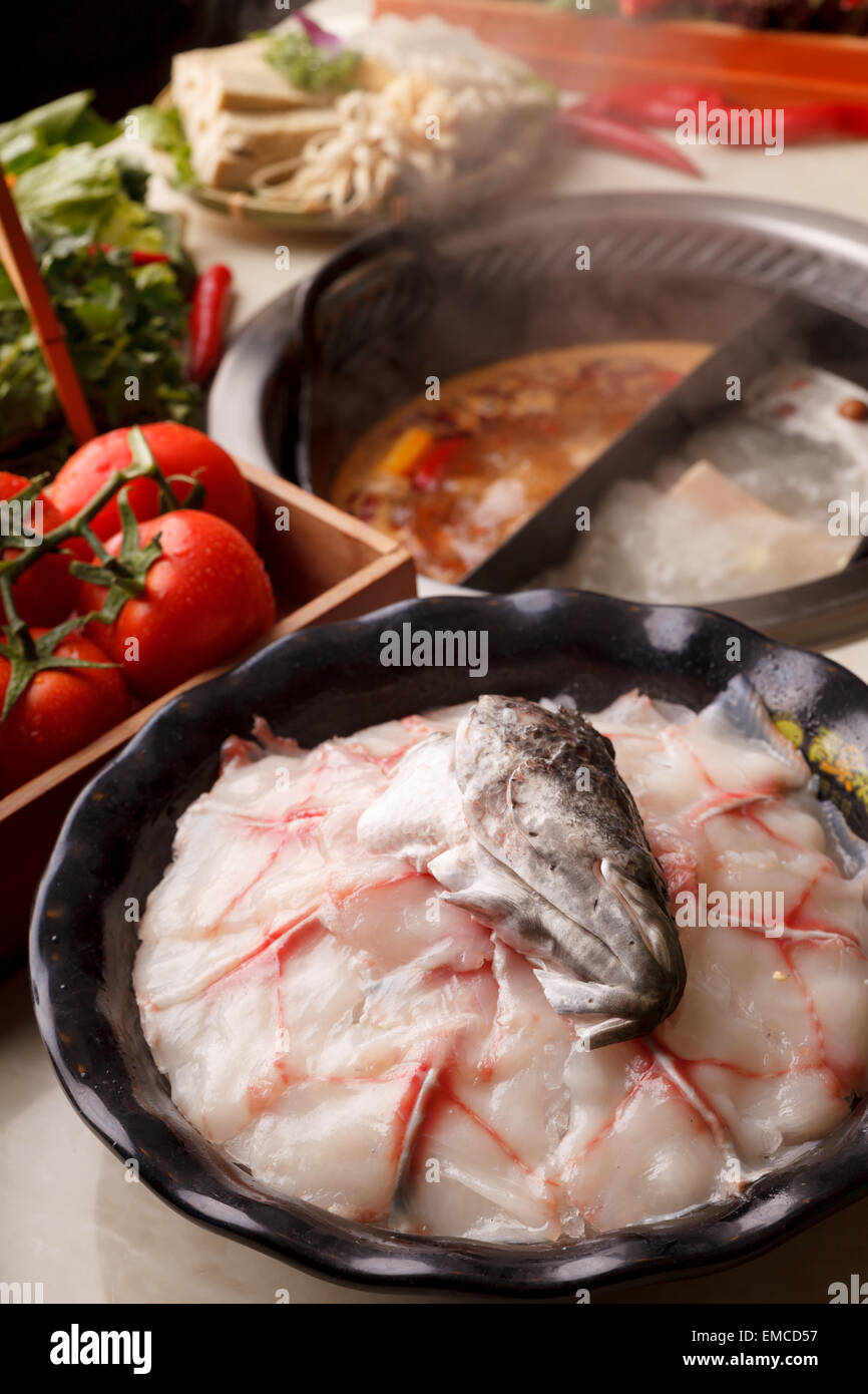 Fish Chinese Hot Pot Dishes Stock Photo Alamy