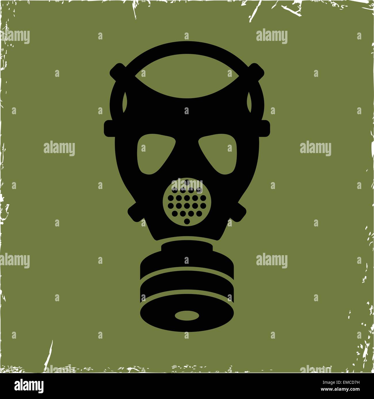 Gas mask on old background with effect of scratches Stock Vector Image ...