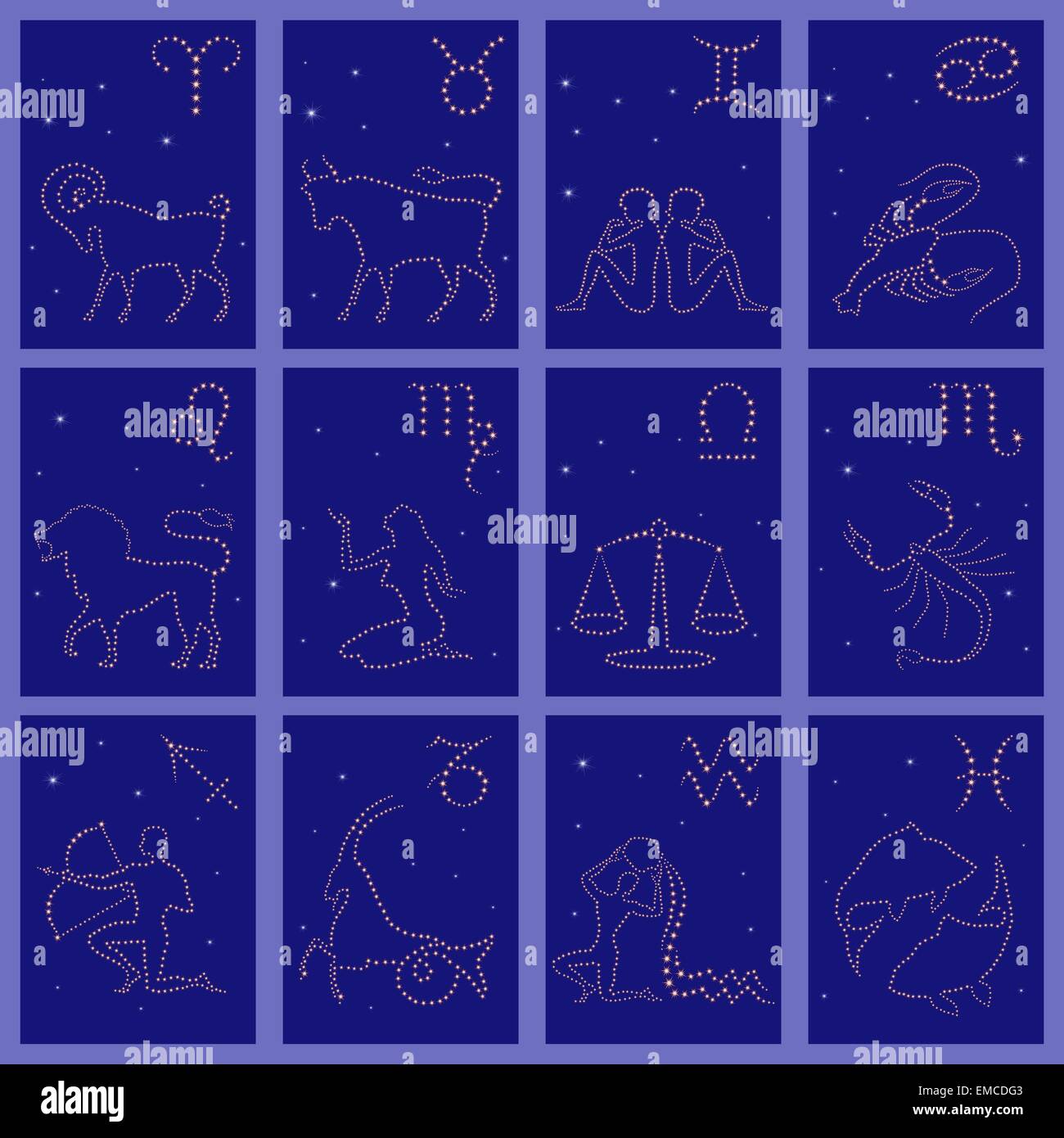 Constellation zodiac signs vector Stock Vector Images - Alamy