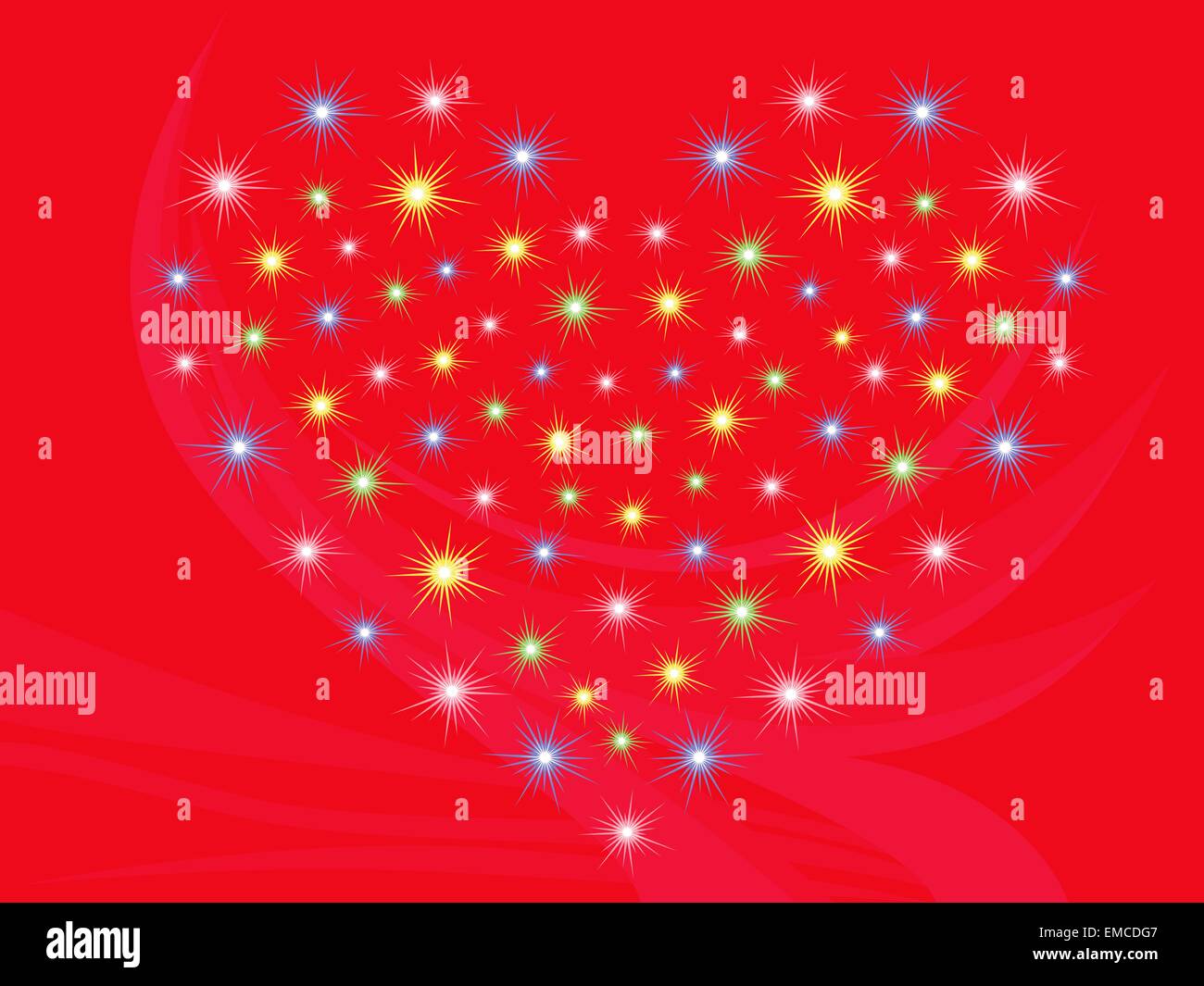 Heart with stars on red background Stock Vector Image & Art - Alamy