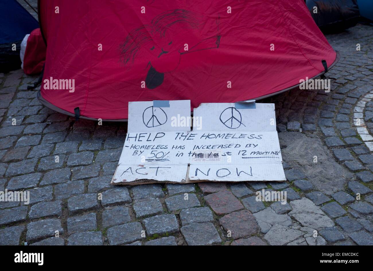 Manchester, UK 20th April 2015 The protest to highlight homelessness in ...