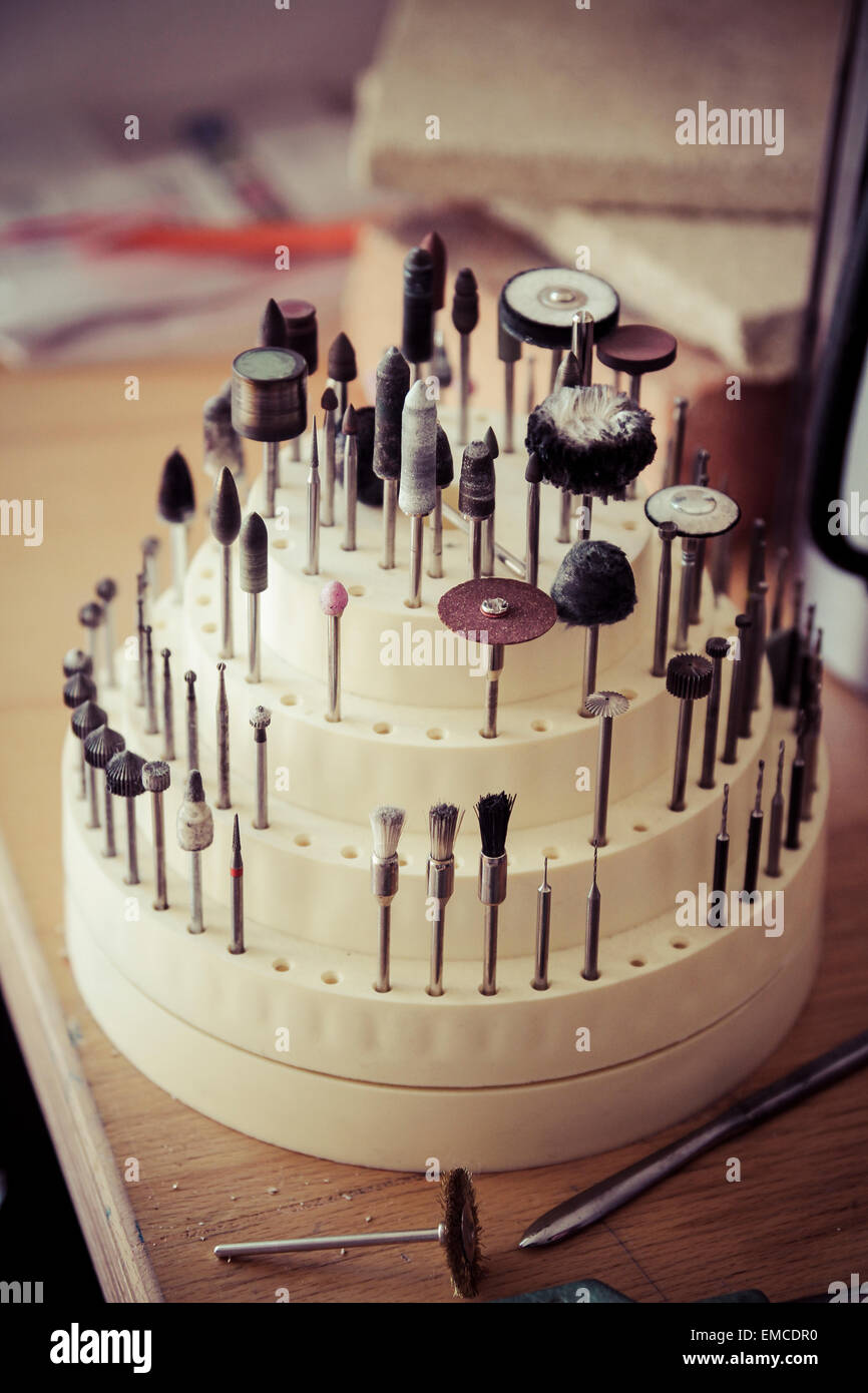 Tools in workshop of a goldsmith Stock Photo - Alamy