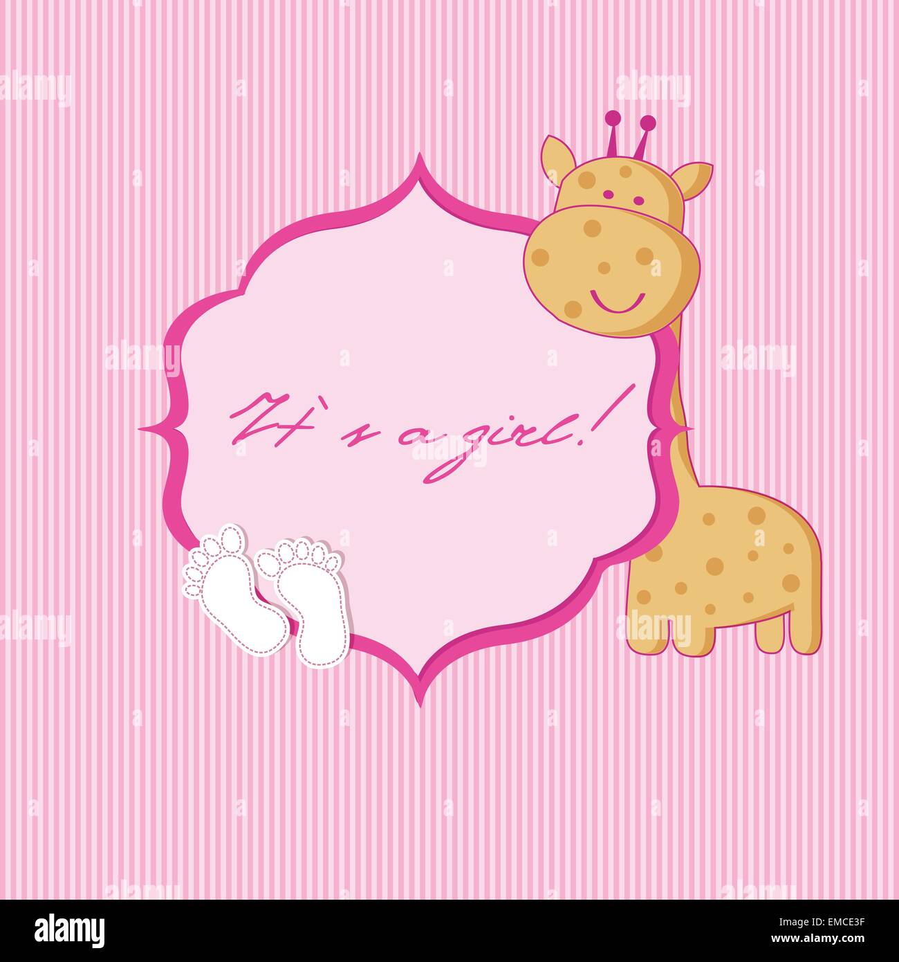 Baby girl arrival announcement card Stock Vector Image & Art - Alamy