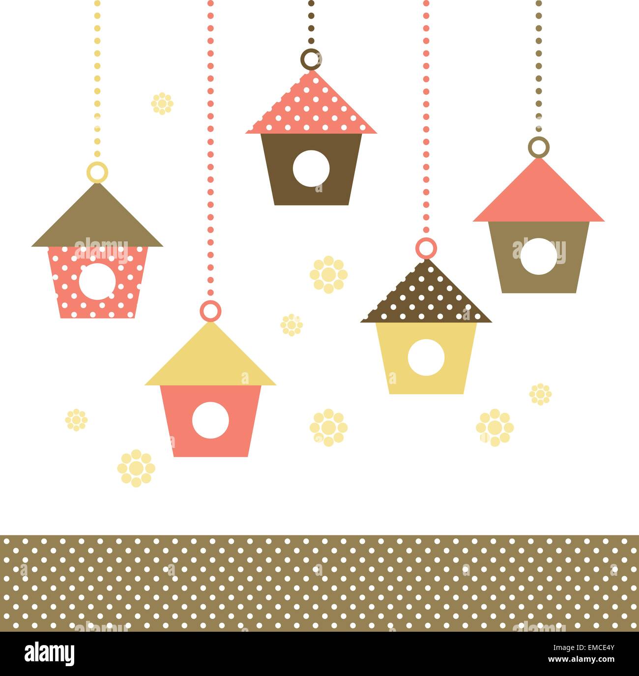Colorful Birds houses isolated on white. Vector Stock Vector Image ...