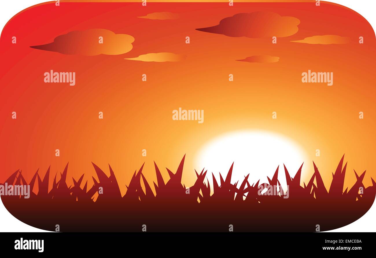 Beautiful sunset landscape view Stock Vector Images - Alamy