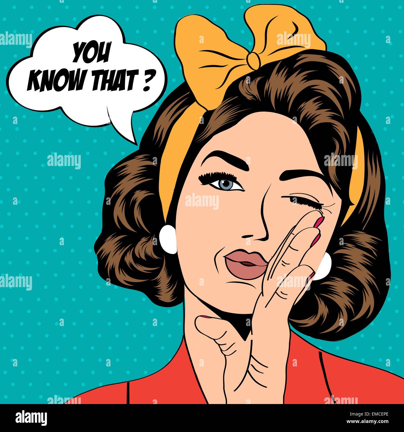 cute retro woman in comics style Stock Vector Image & Art - Alamy