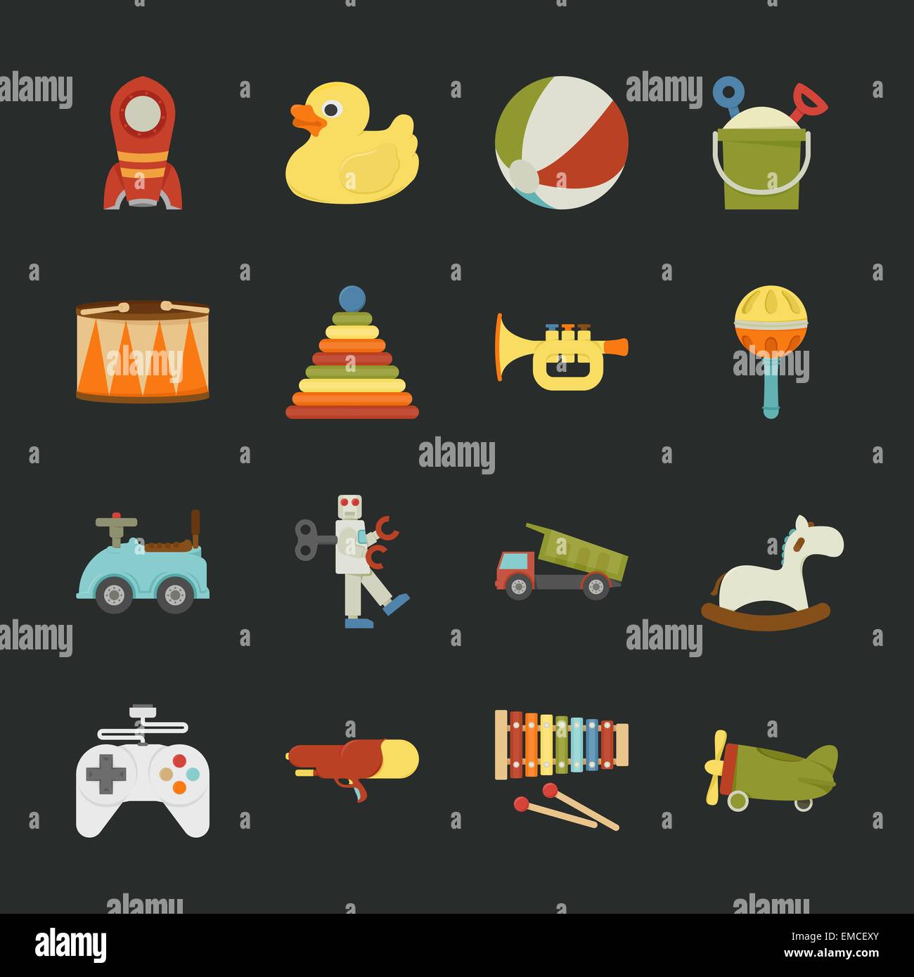 Cute duck toy icon vector hi-res stock photography and images - Alamy