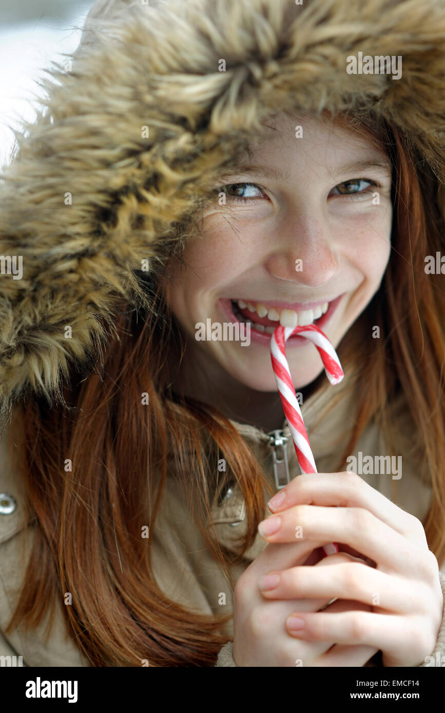 Child candy cane smile hi-res stock photography and images - Alamy