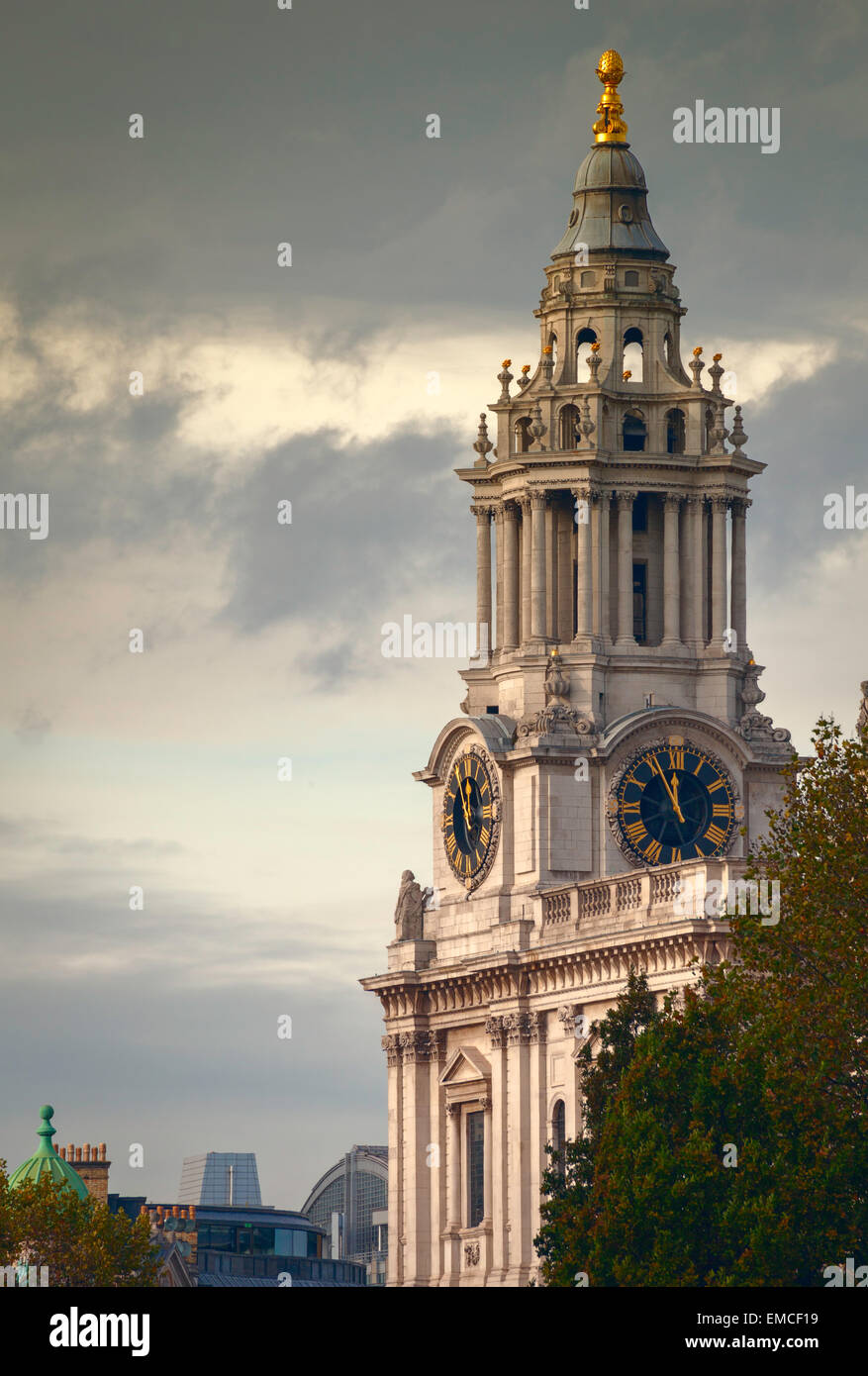 A close up of St Paul's Cathedral clock tower, London, UK Stock Photo ...