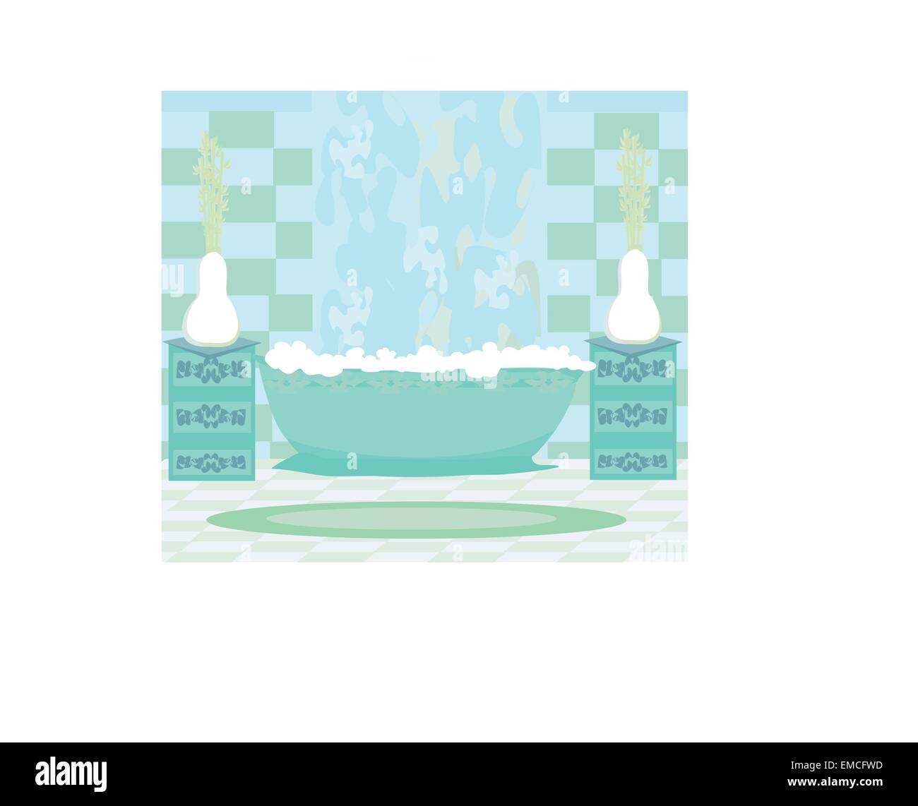 Modern bathroom bathtub shower Stock Vector Images - Alamy