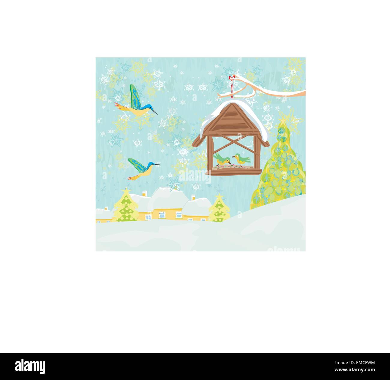 Bird in birdhouse cartoon Stock Vector Images - Alamy
