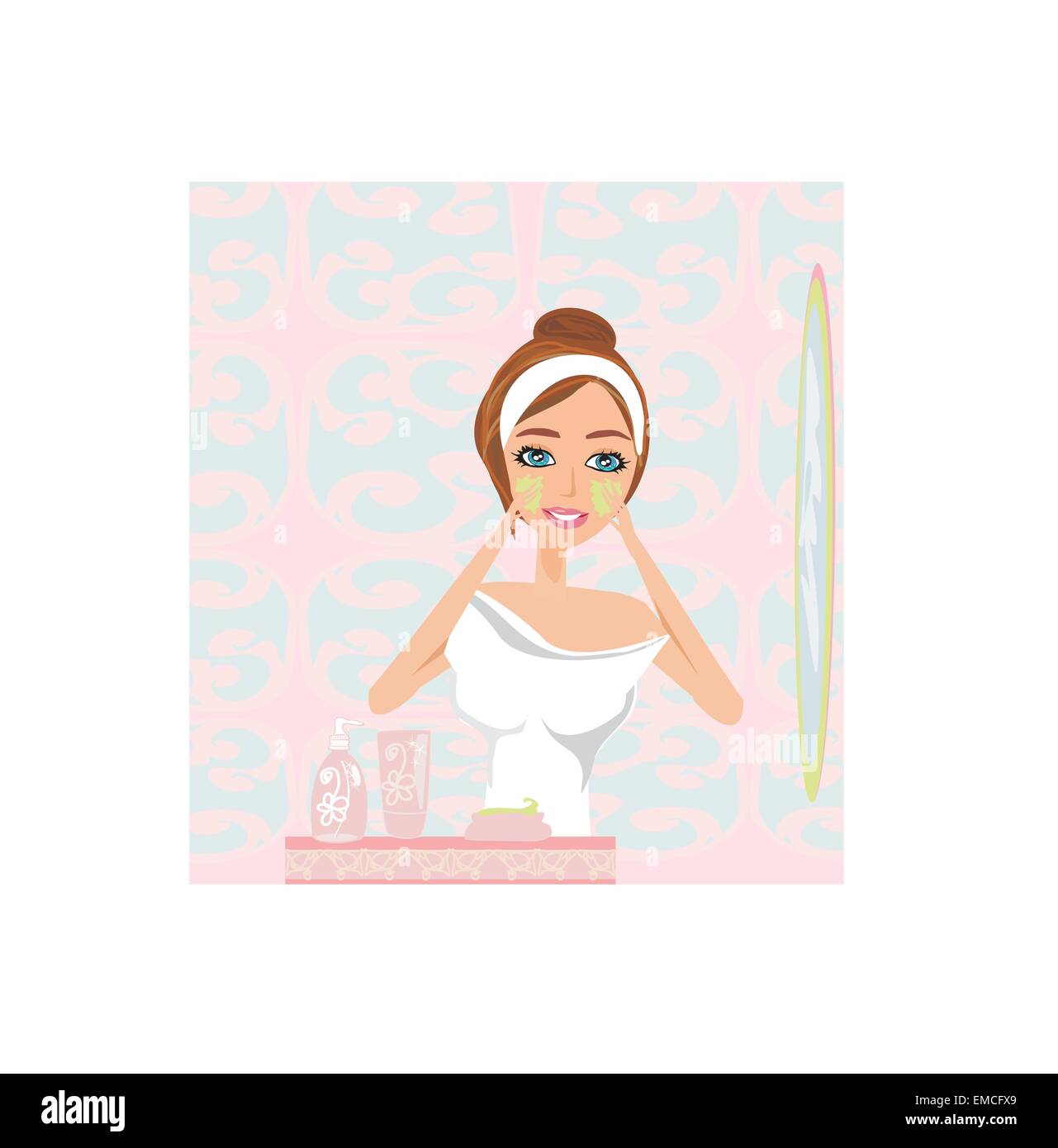 Applying face mask beauty Stock Vector Images - Alamy