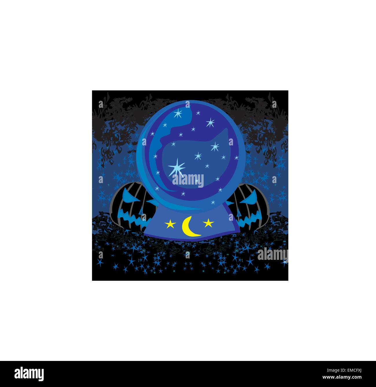 scary Halloween pumpkins and crystal,magic ball Stock Vector Image ...