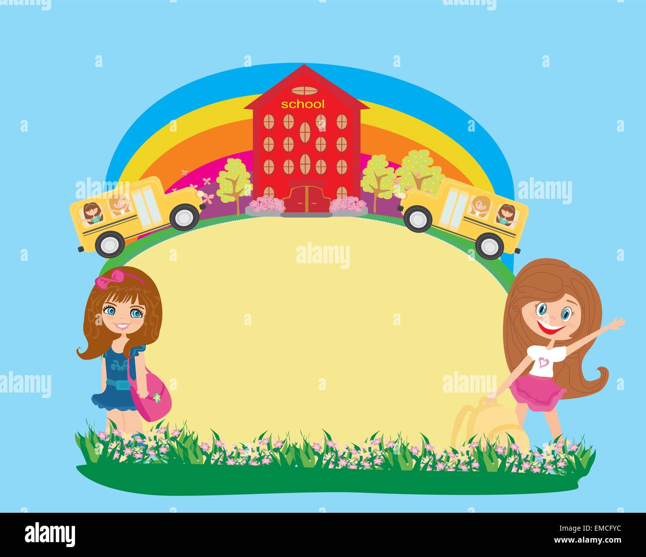 Cartoon schoolgirls hi-res stock photography and images - Alamy