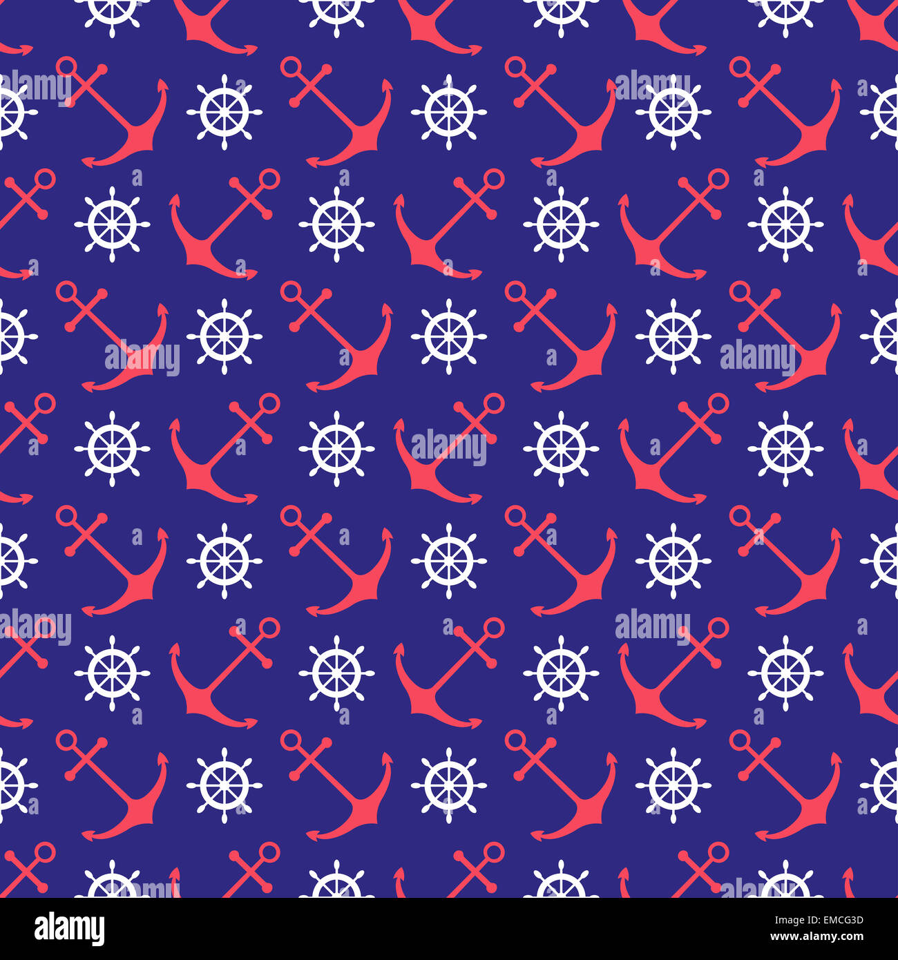 Seamless nautical pattern Stock Photo - Alamy