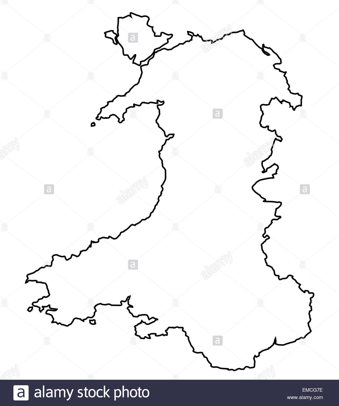 Outline Map Wales Black and White Stock Photos & Images - Alamy