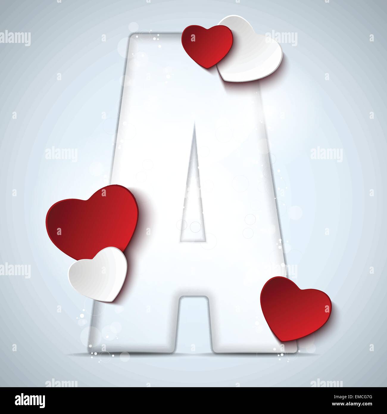 Alphabet Letters With Red Heart Valentine Day Stock Vector Image & Art ...