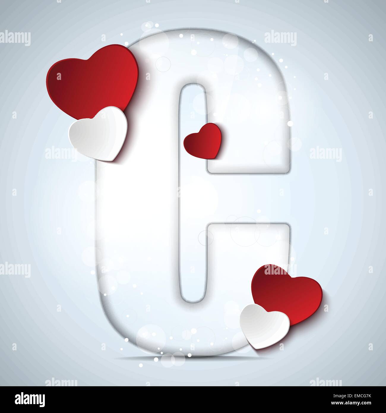 Alphabet Letters With Red Heart Valentine Day Stock Vector Image & Art ...