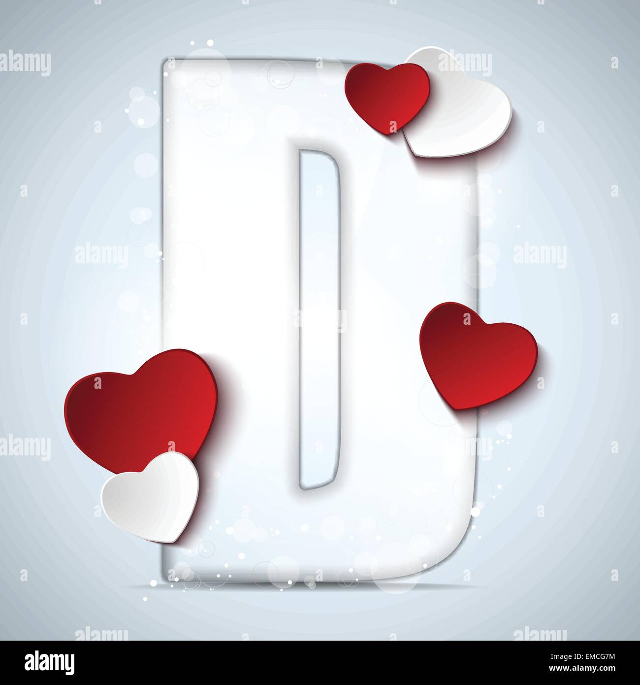 Alphabet Letters With Red Heart Valentine Day Stock Vector Image & Art ...