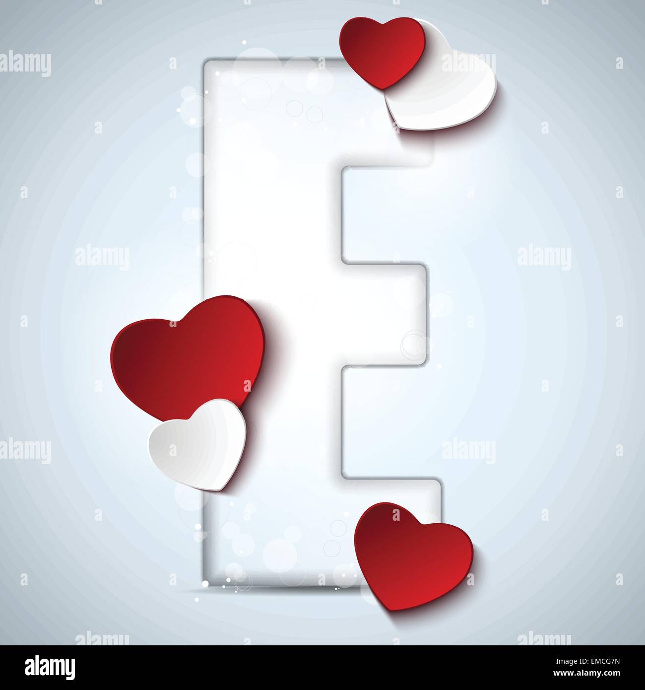 Alphabet Letters With Red Heart Valentine Day Stock Vector Image & Art ...