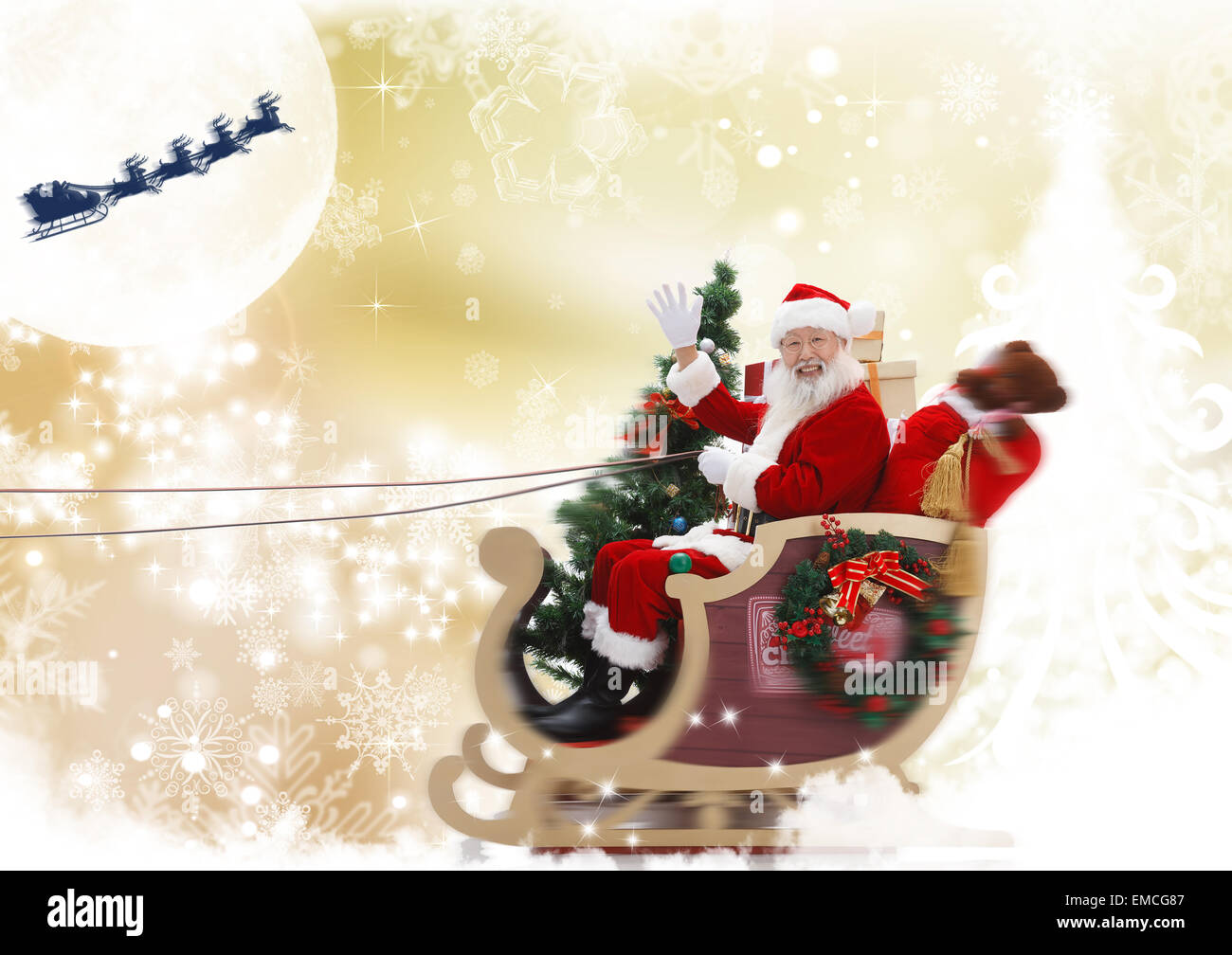 Santa pulling full sleigh hi-res stock photography and images - Alamy