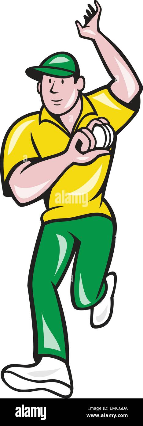 Cricket Fast Bowler Bowling Ball Front Isolated Stock Vector Image ...