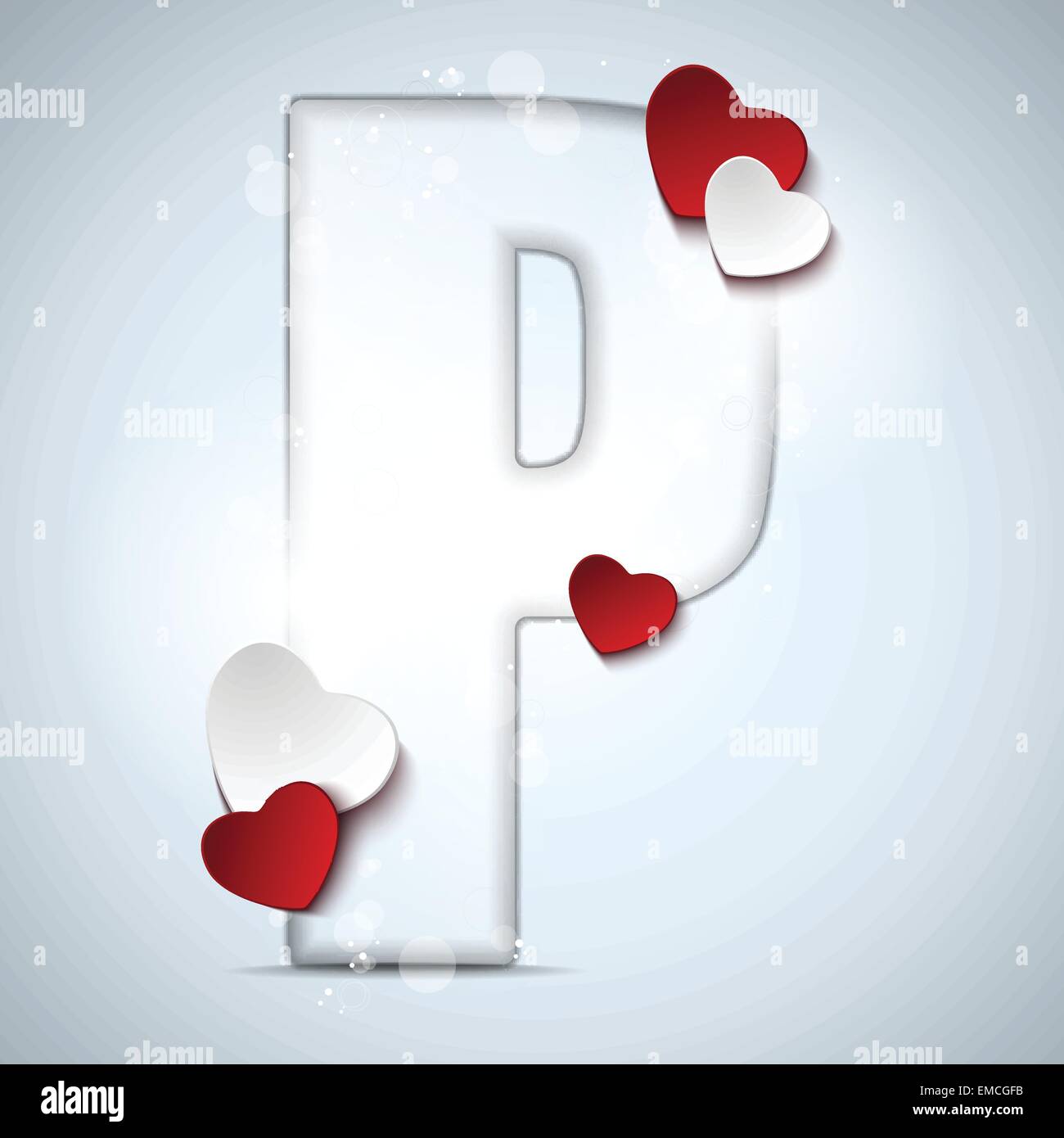 Alphabet Letters With Red Heart Valentine Day Stock Vector Image & Art ...