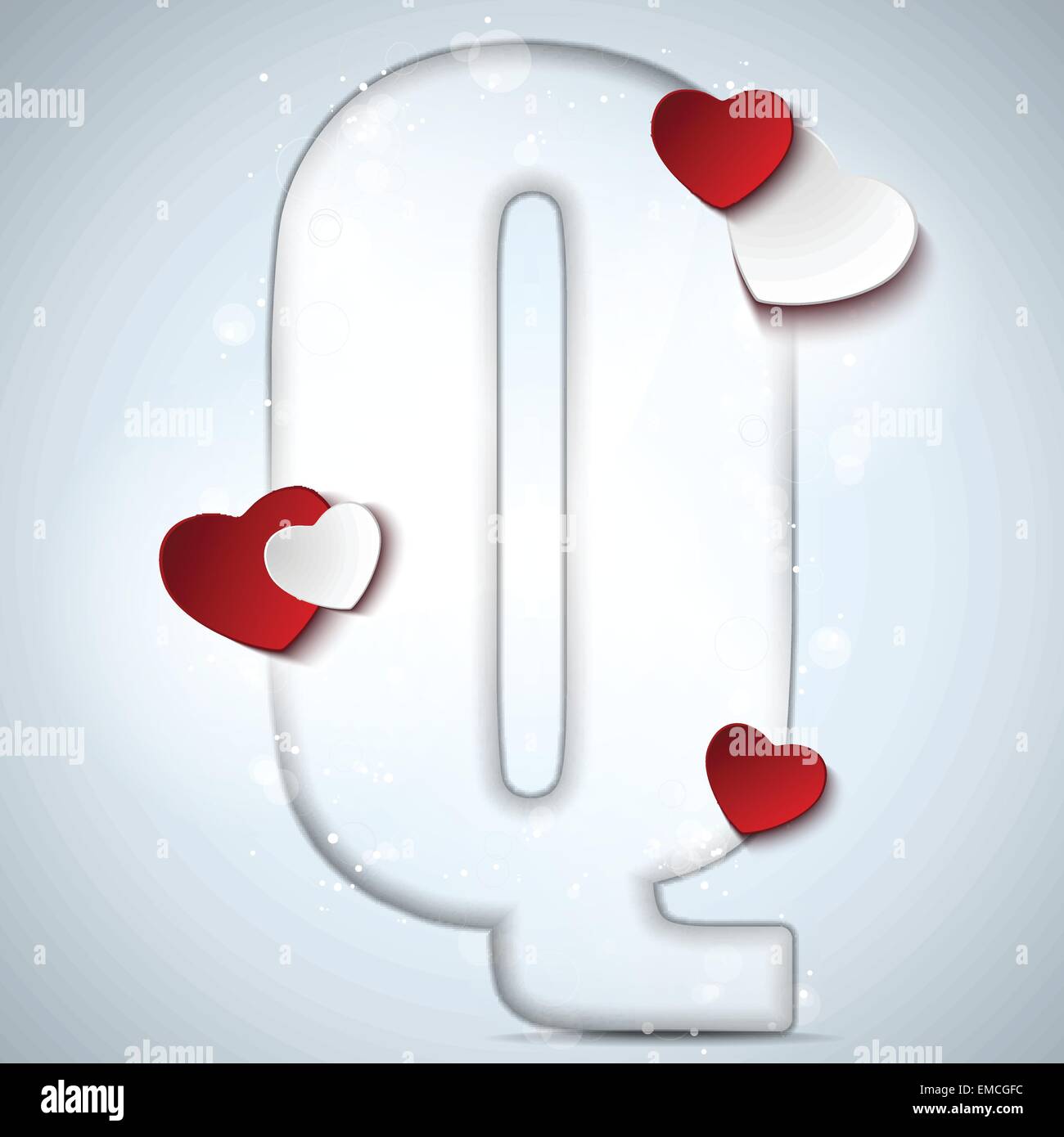 Alphabet Letters With Red Heart Valentine Day Stock Vector Image & Art ...