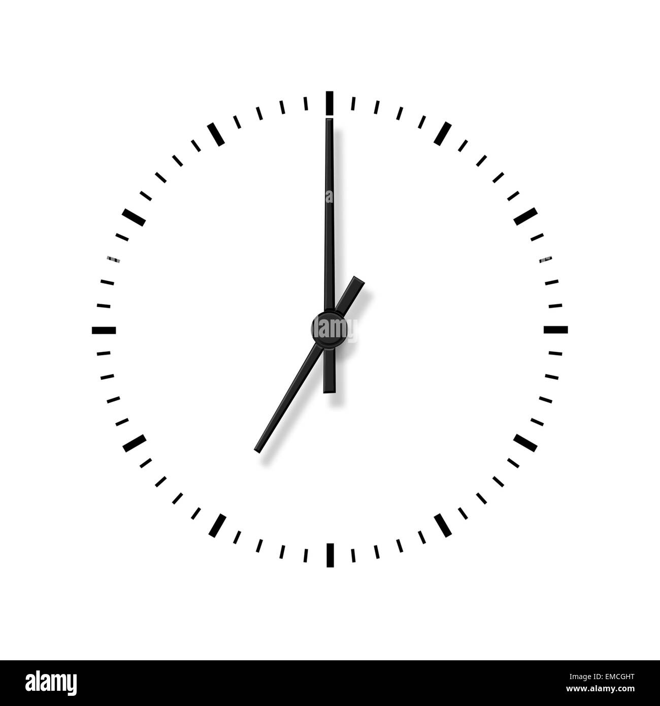 Clock without numbers isolated on white background. Highly detailed ...