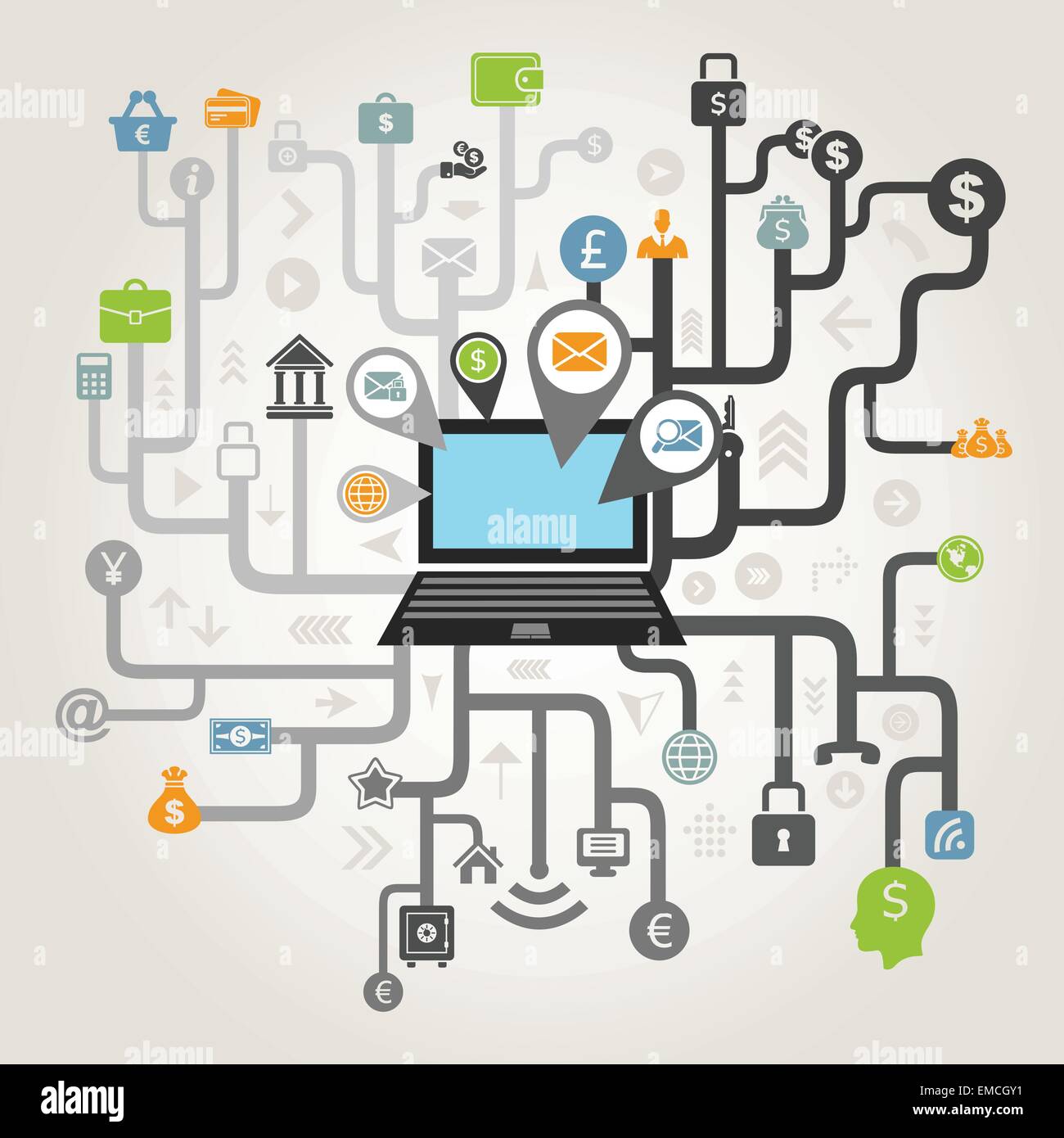 Business the computer Stock Vector Image & Art - Alamy