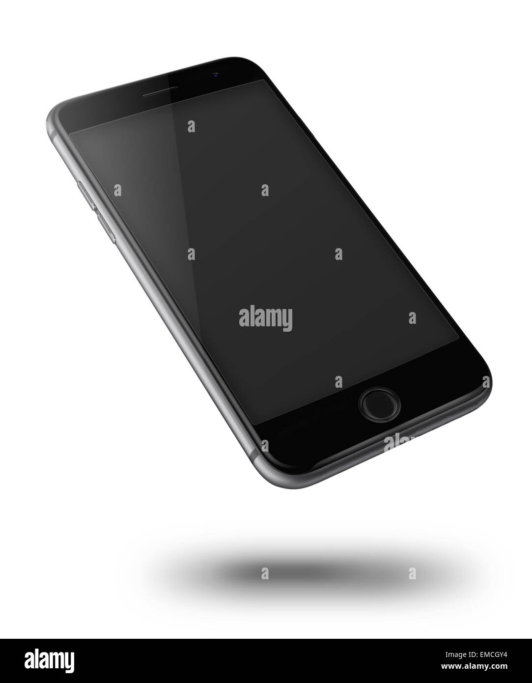 Mobile smart phone with black screen isolated on white background Stock ...