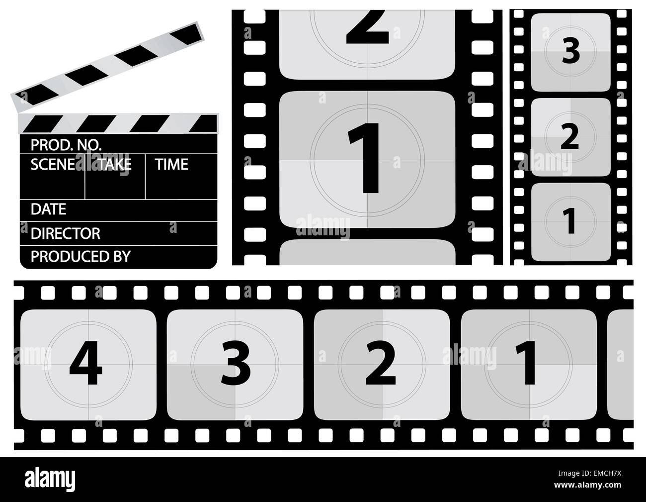 Retro vintage cinema film countdown Stock Vector Images - Alamy
