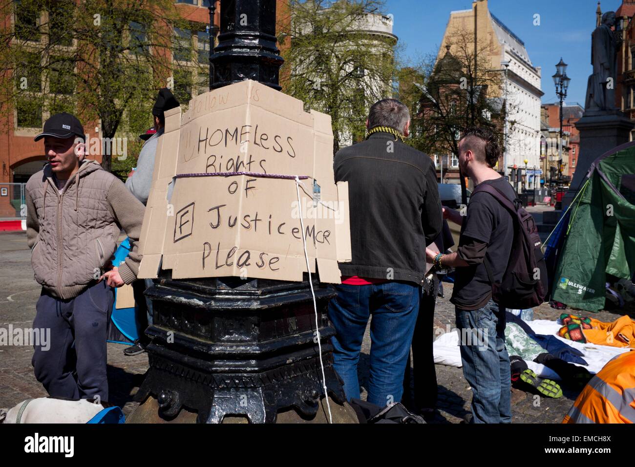 Manchester, UK 20th April 2015 The protest to highlight homelessness in ...