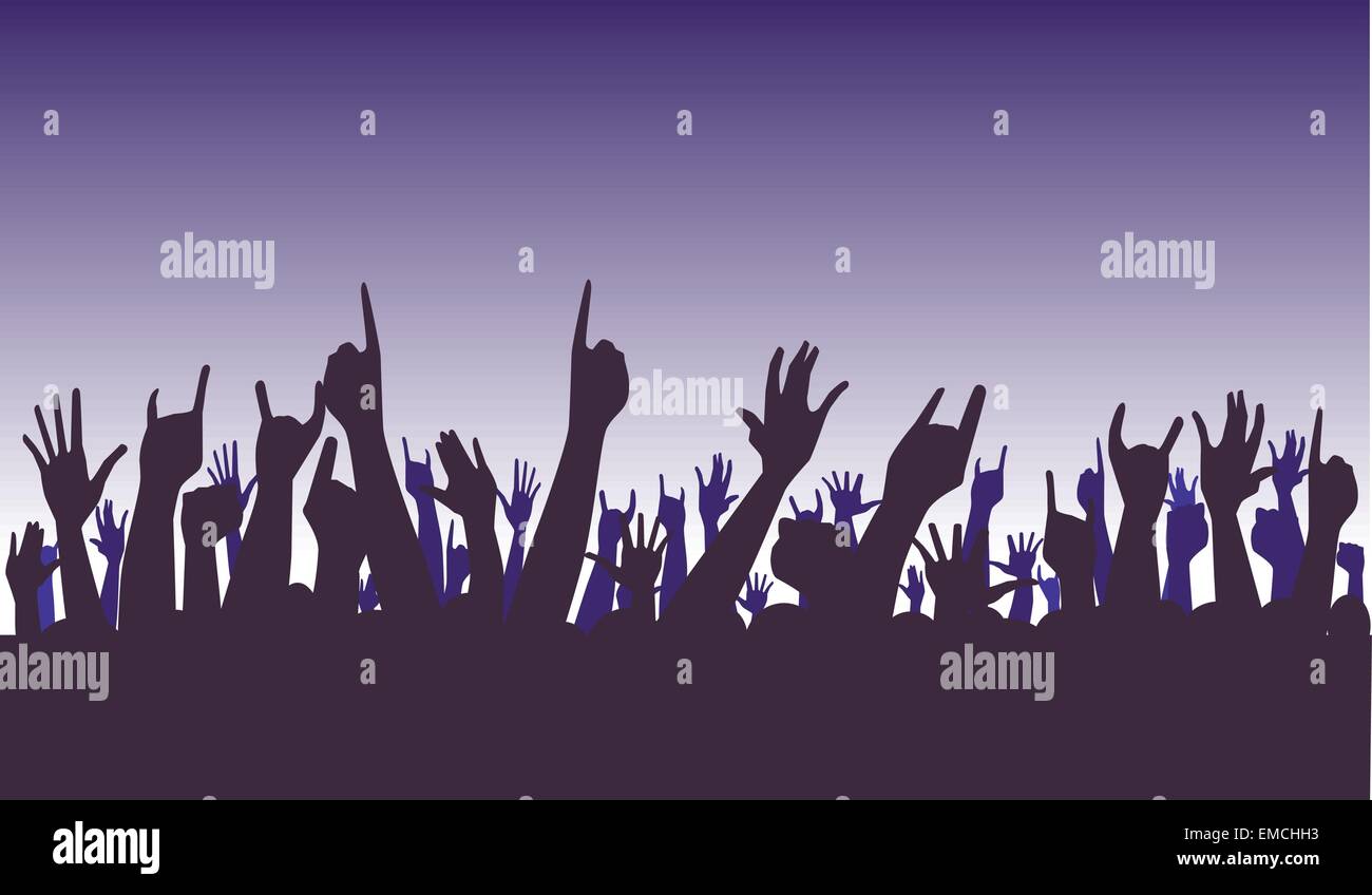 Concert crowd arms air Stock Vector Images - Alamy