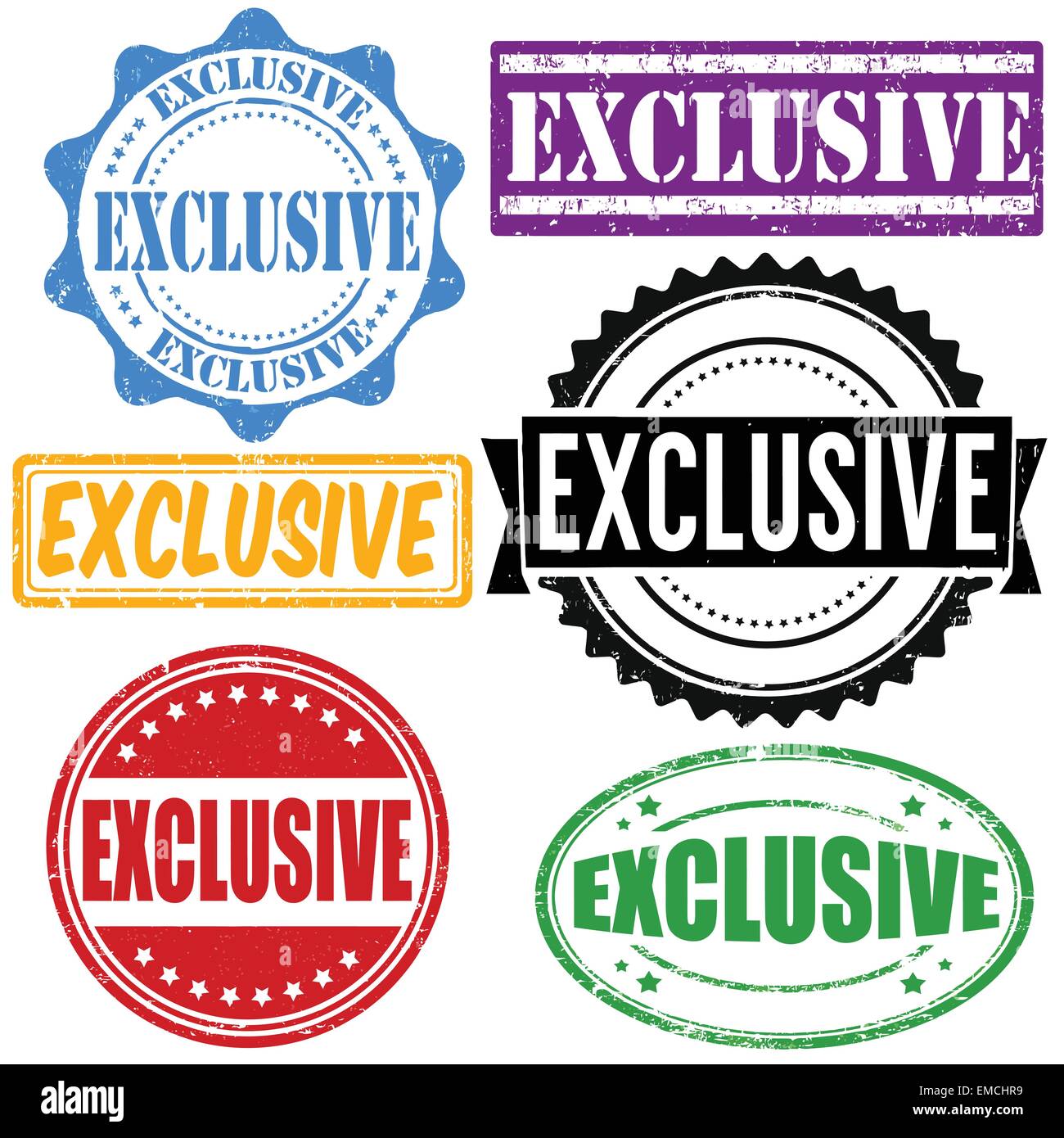 Exclusive stamp set Stock Vector Image & Art - Alamy