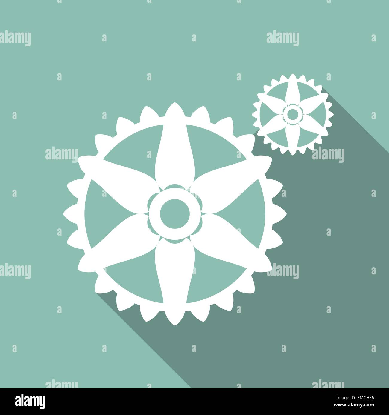 Cog flat icon Stock Vector Images - Alamy