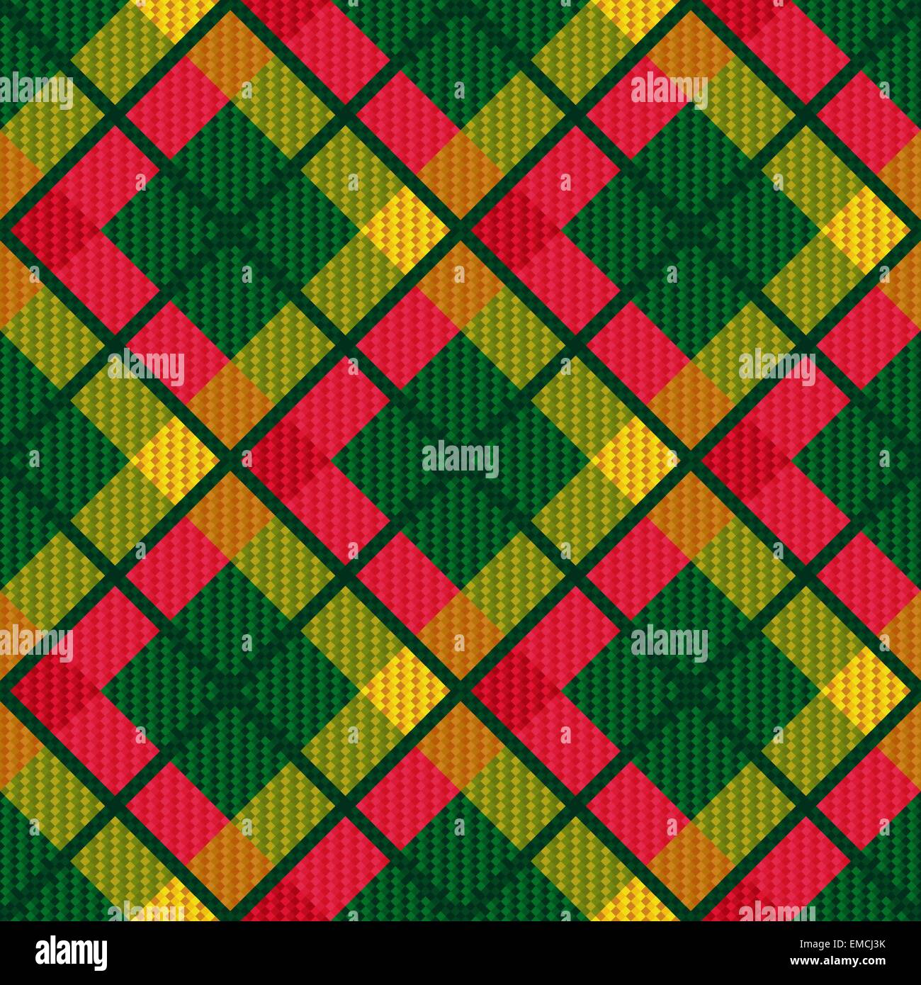 Checkered diagonal tartan fabric seamless texture Stock Vector Image ...