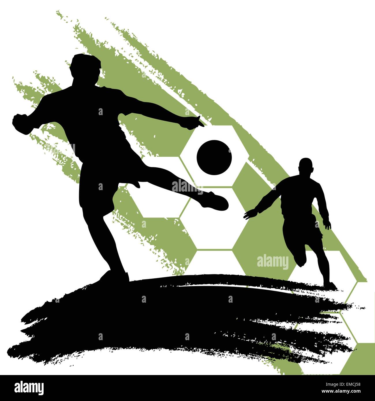 Soccer players silhouette Stock Vector Images - Alamy