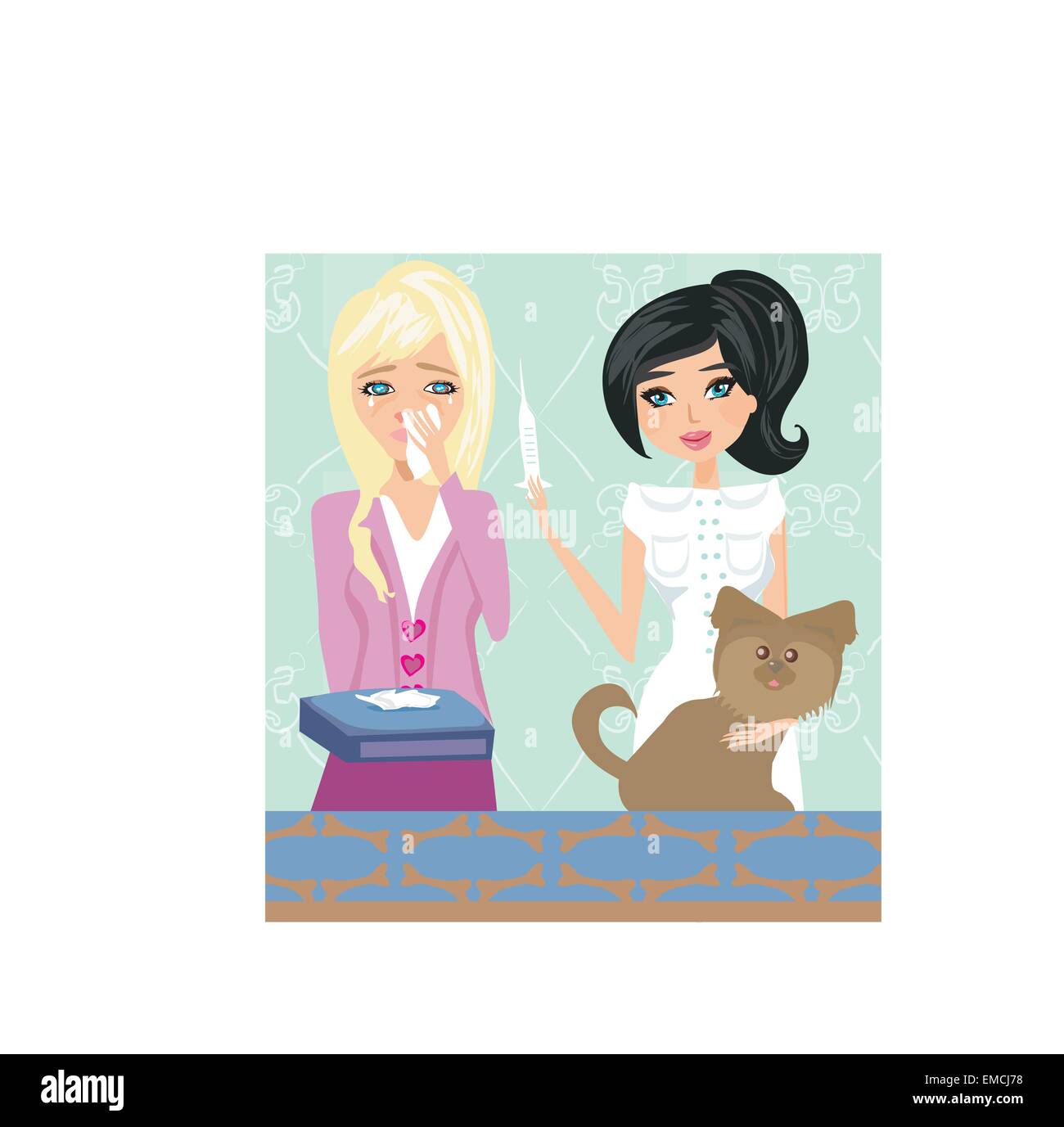 Veterinarian giving dog injection Stock Vector Images - Alamy